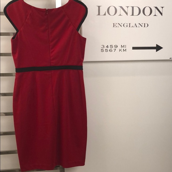 London Times | Dresses | London Times Sz 2 Red Dress Zipper Details ...